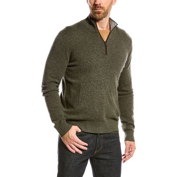 Amicale Cashmere | Sweaters | Amicale Cashmere Mens Suede Piping ...